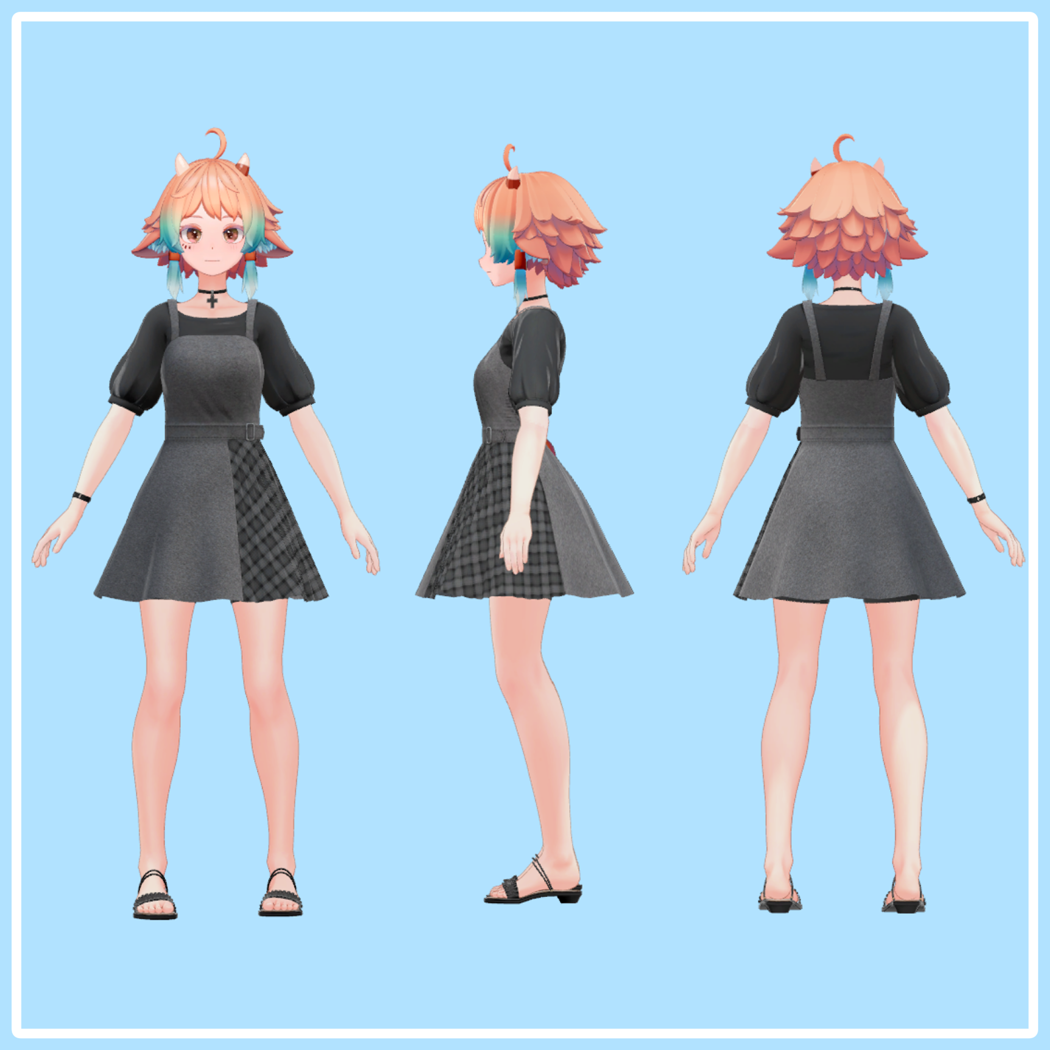 Casual Cute Dress ワンピースセット Solaria VRChat想定 - みかんのはこにわ-MIKAN NO ...