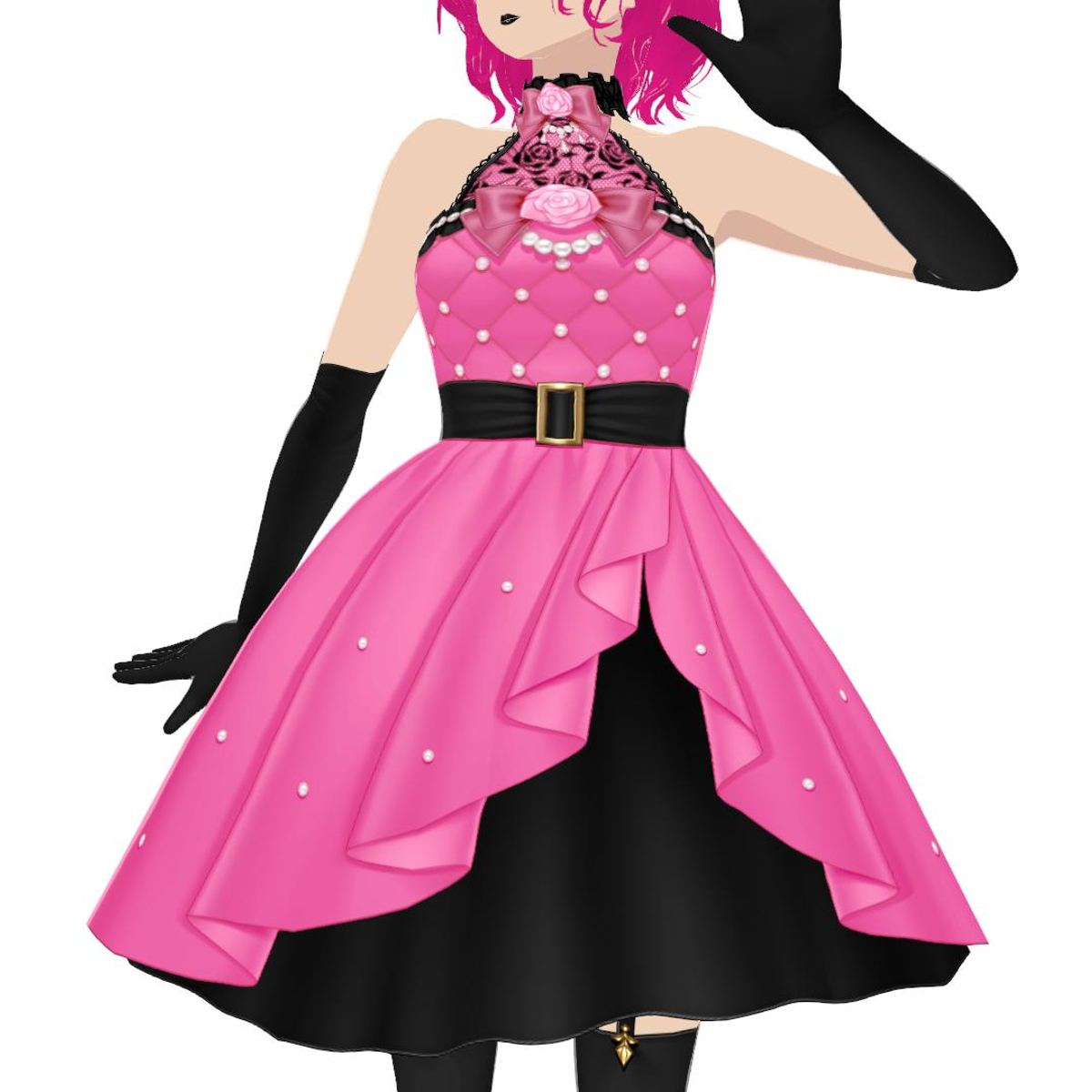 ピンクのローズドレス Pink Rose Dress Outfit Vroid Studio Custom Files ...