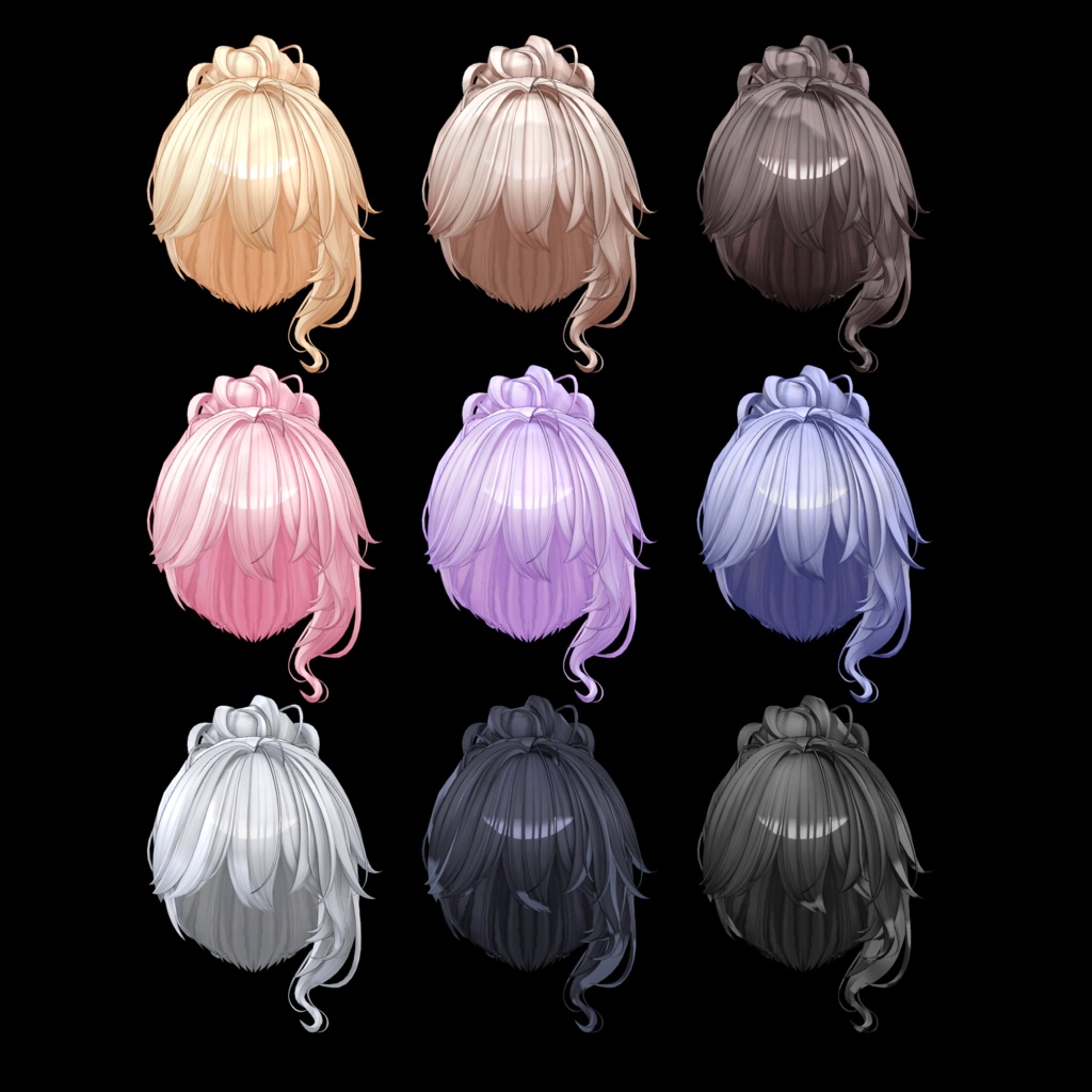 [VRC Hair] High Bun - ANKA - BOOTH