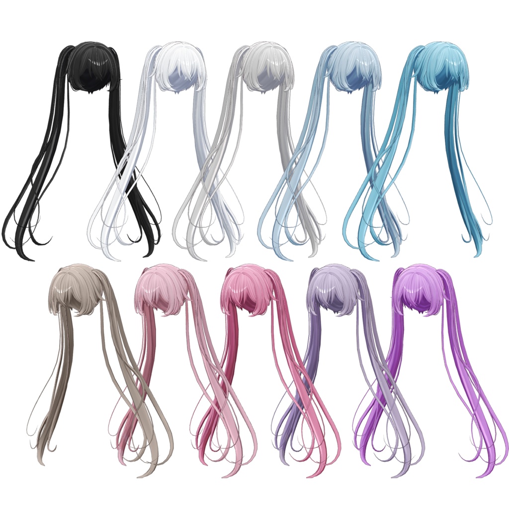 [VRC Hair] Long Twintail - ANKA - BOOTH
