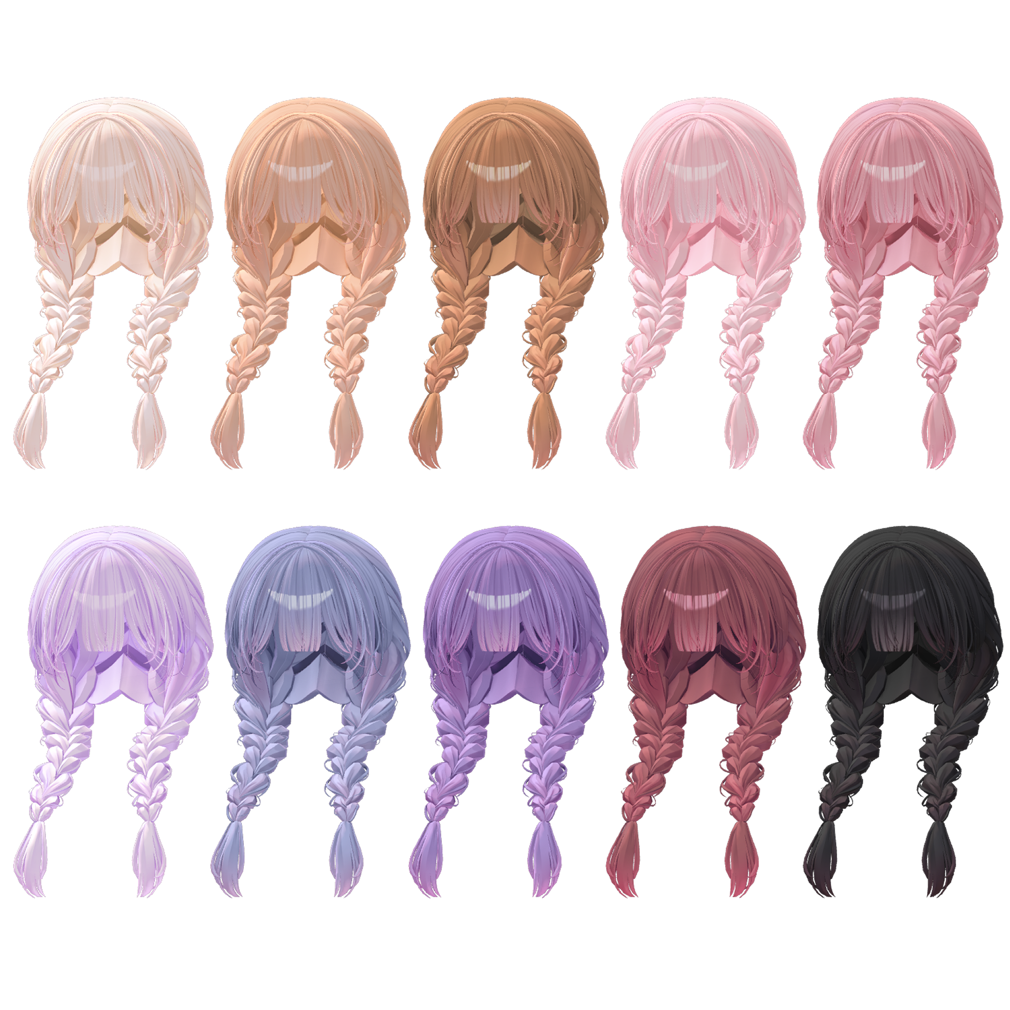 [3Dヘアモデル]Snowflake Braids Hair - ANKA - BOOTH