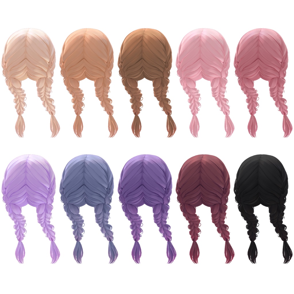 [3Dヘアモデル]Snowflake Braids Hair - ANKA - BOOTH