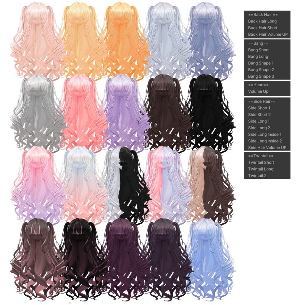 [3Dヘアモデル] Lunar two-side up - ANKA - BOOTH