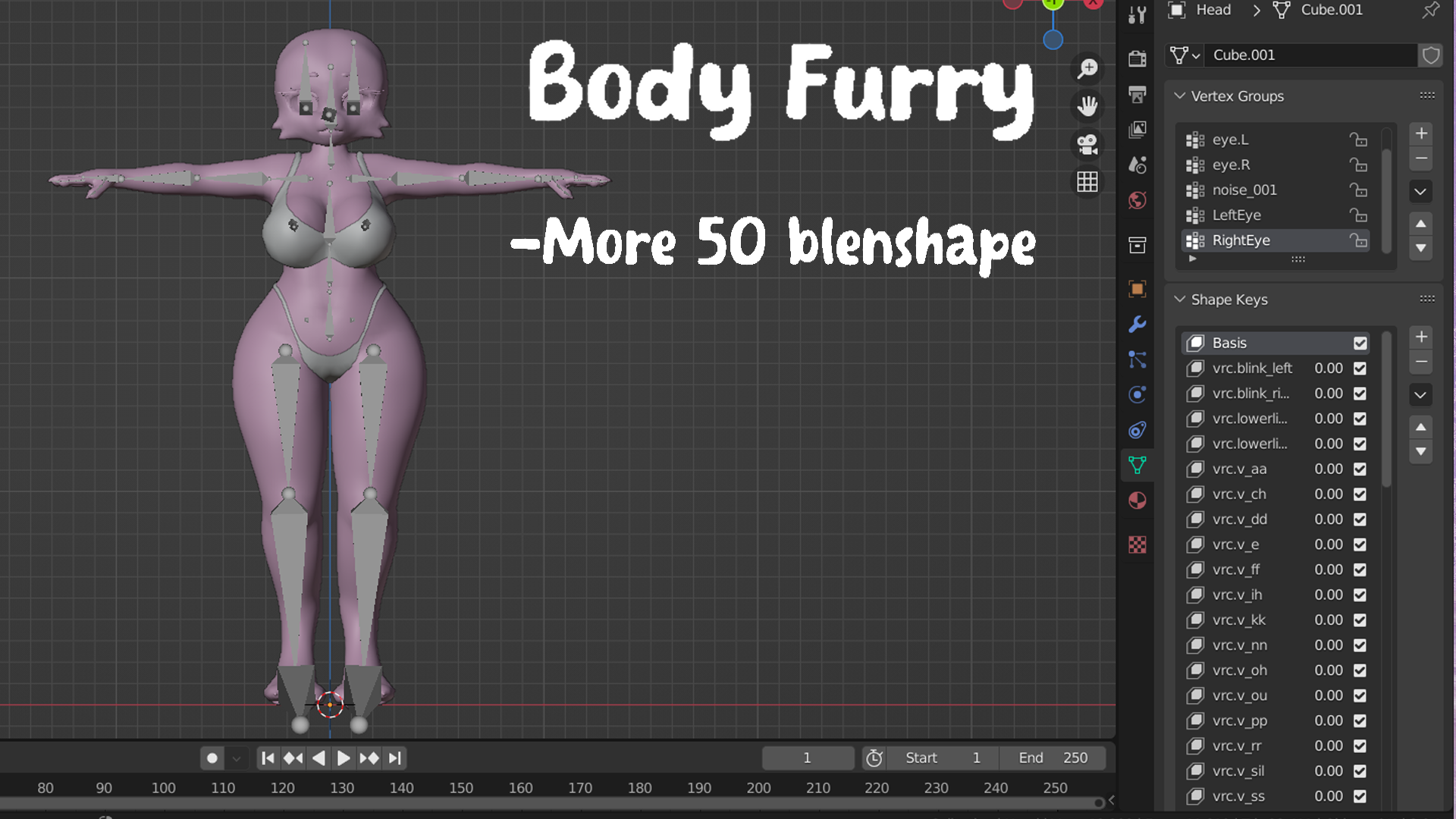 BODY FURRY FBX (VRCHAT) (licence commercial) - yumily16 - BOOTH