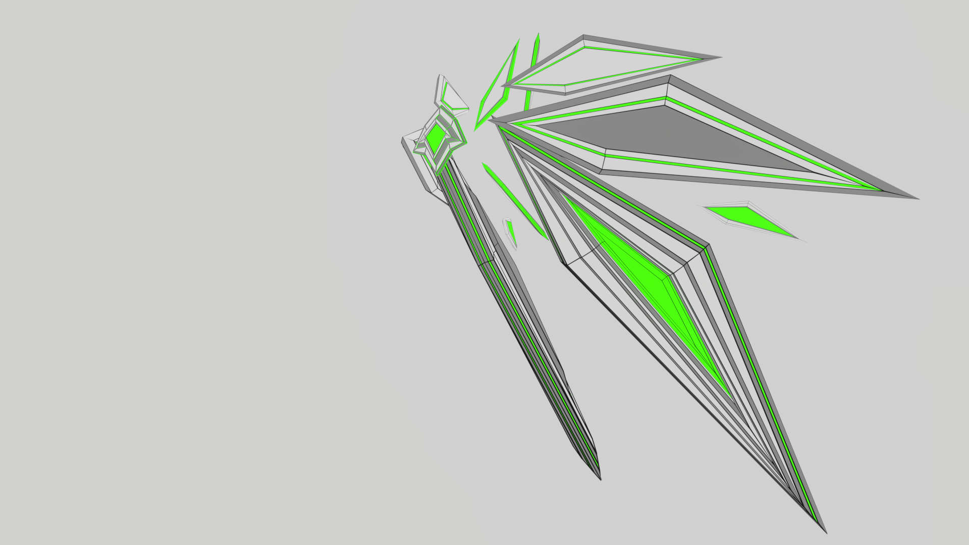 3D Digital Cyber Wings (Light Or Dark Versons) - zerounitnull - BOOTH