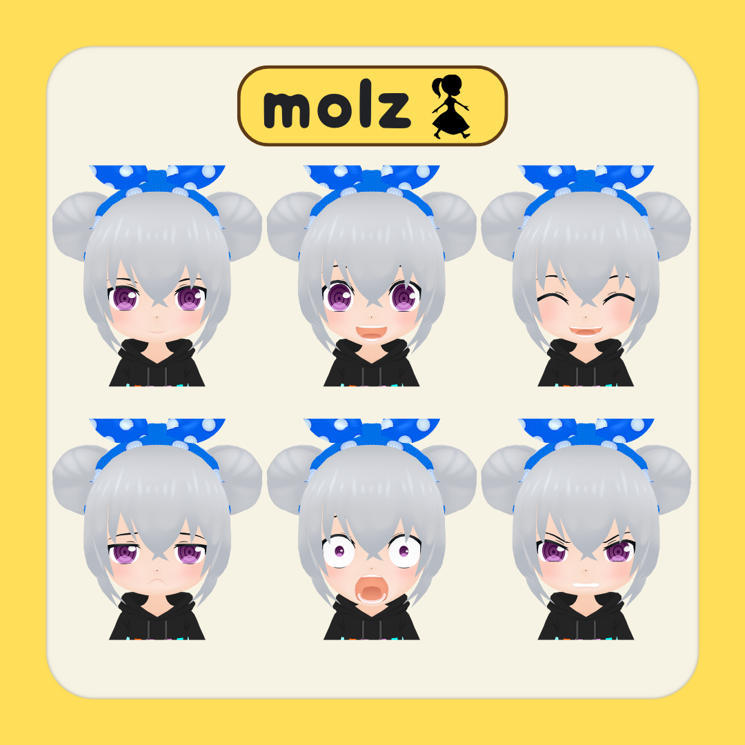 3Dデフォルメアバター『molz』VRChat/VRM対応 - molzアバター工房 - BOOTH