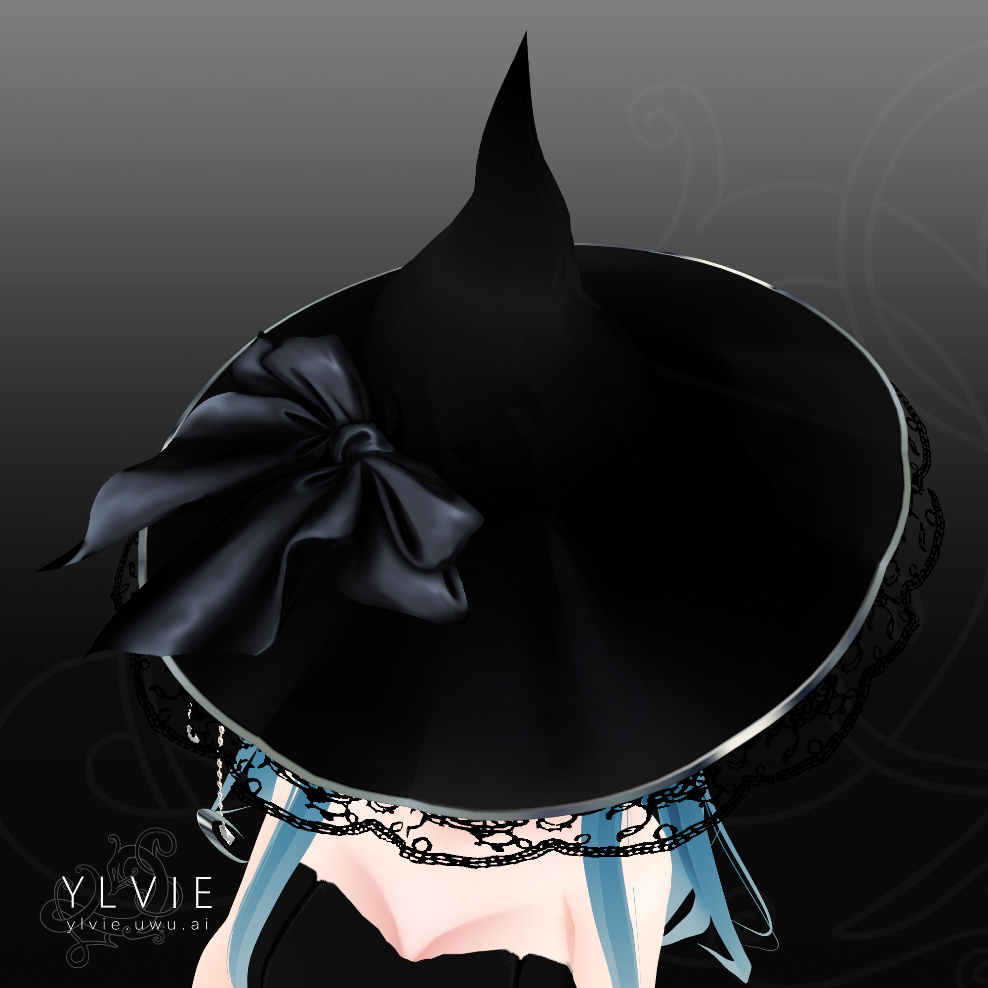 VRoid Dark Lace WITCH Hat - Ylvie's Shop ♡ - BOOTH