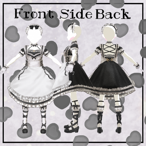 【Vroid】サメのメイド服セット 【STREAK】 - 🦈🦈のみせ - BOOTH