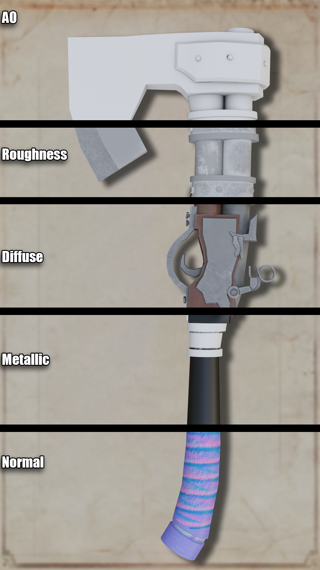 Axe gun アックスガン 3D - Cheese's Store - BOOTH