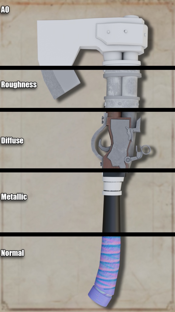 Axe gun アックスガン 3D - Cheese's Store - BOOTH