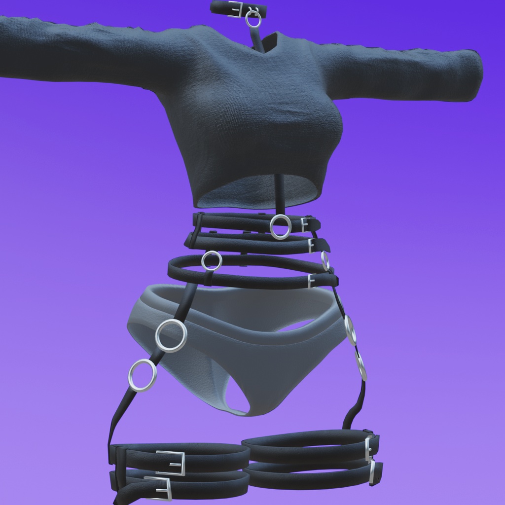 [VRChat] Shirt, Pantsu and Belts outfit - by _Jammy_ - JammyVR - BOOTH