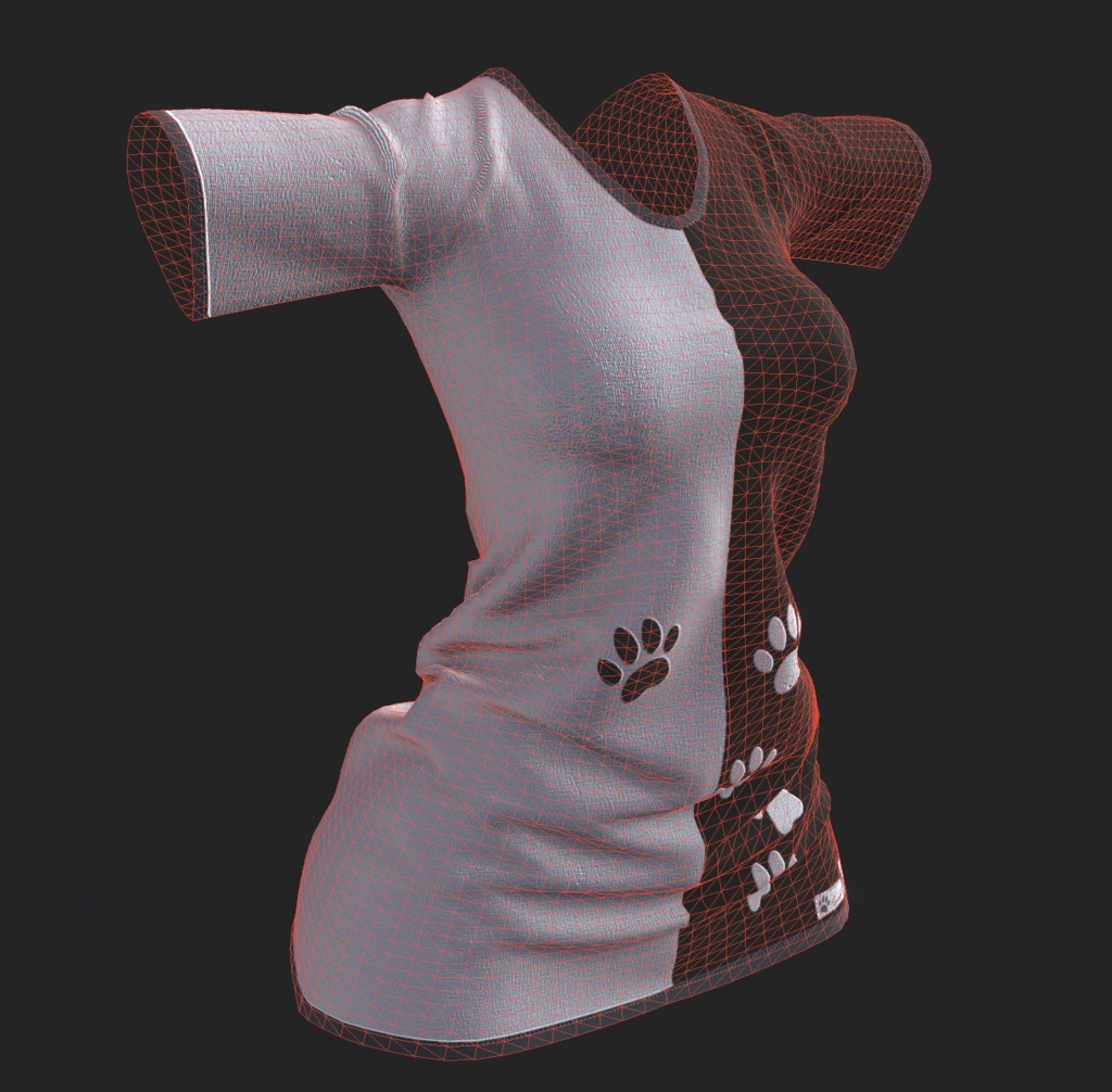 [VRChat] Paw Print T-Shirt - by _Jammy_ - JammyVR - BOOTH