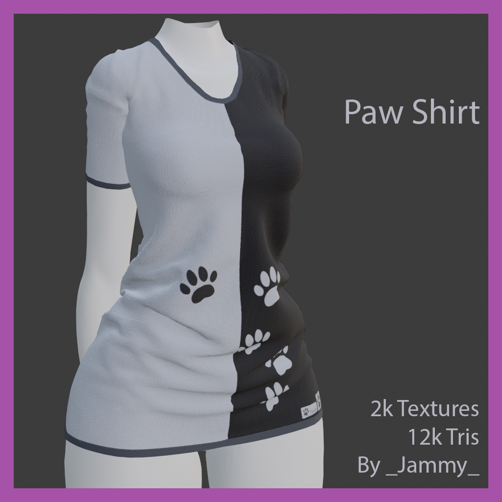[VRChat] Paw Print T-Shirt - by _Jammy_ - JammyVR - BOOTH