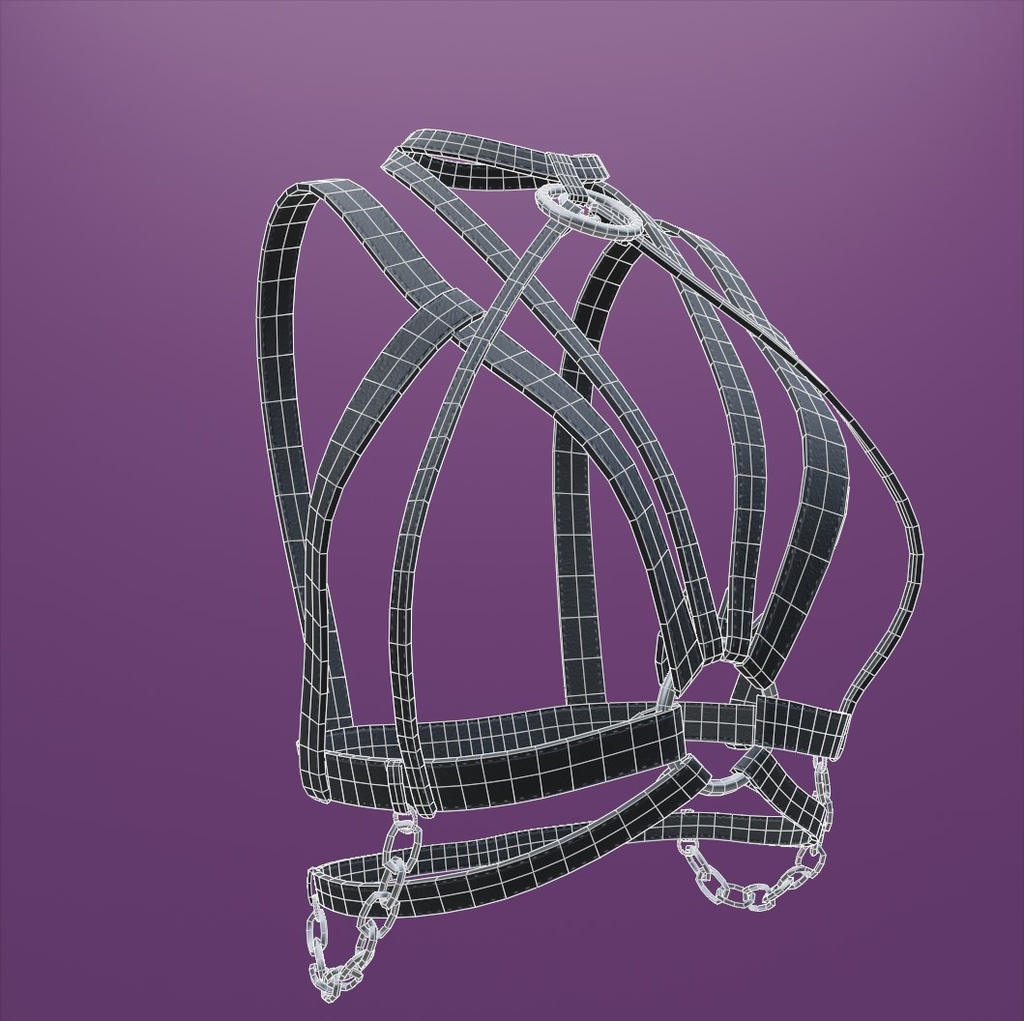 [VRChat] - Female Leather Chest Harness #1 - JammyVR - BOOTH