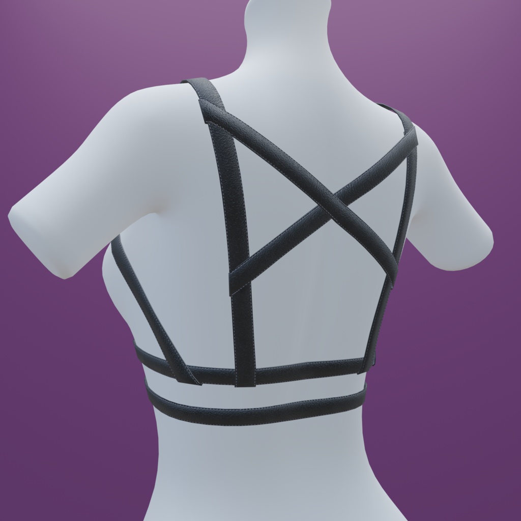 [VRChat] - Female Leather Chest Harness #2 - JammyVR - BOOTH