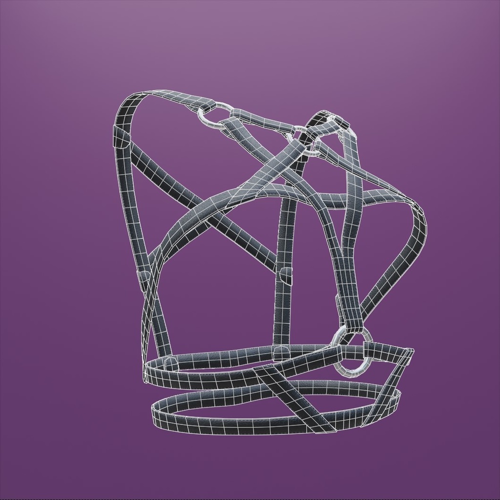 [VRChat] - Female Leather Chest Harness #2 - JammyVR - BOOTH