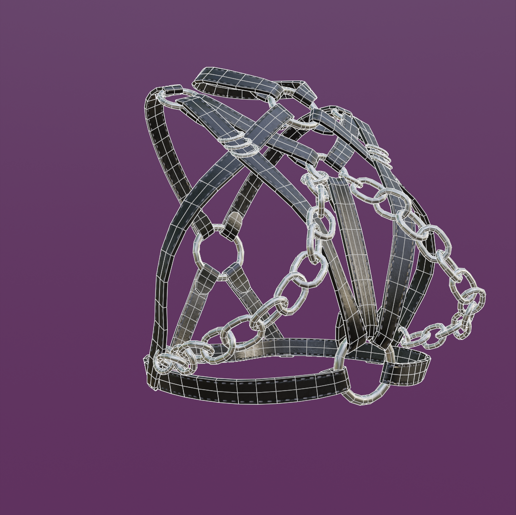 [VRChat] - Female Leather Chest Harness #3 - JammyVR - BOOTH