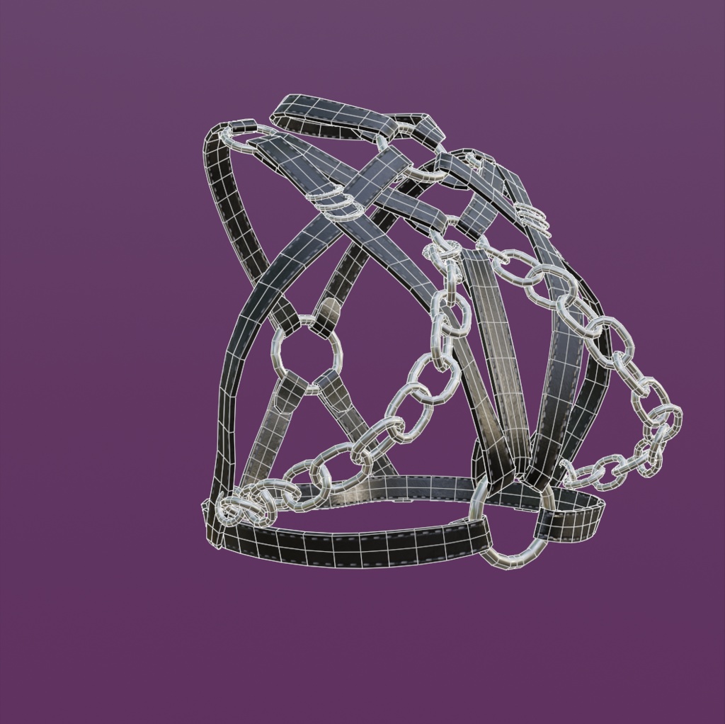 [VRChat] - Female Leather Chest Harness #3 - JammyVR - BOOTH