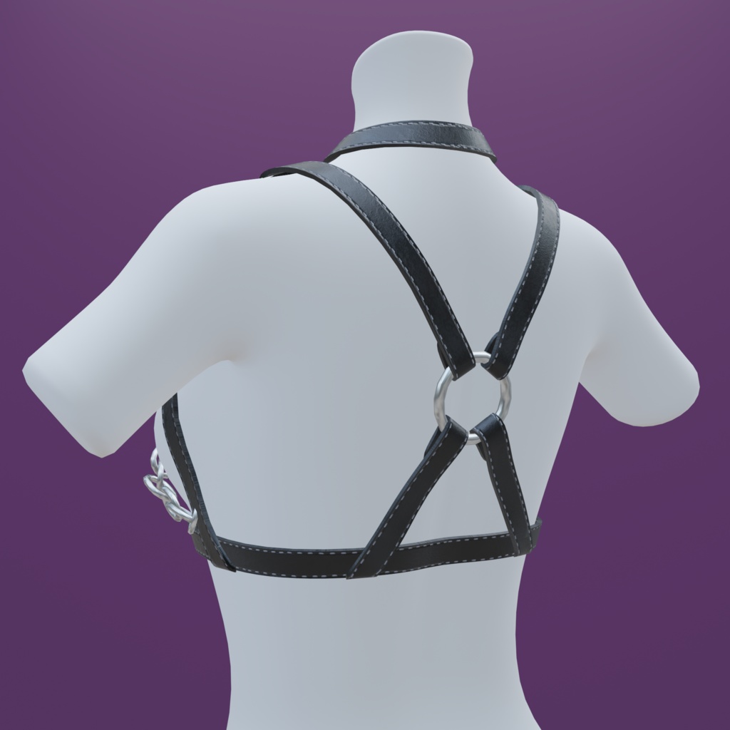 [VRChat] - Female Leather Chest Harness #3 - JammyVR - BOOTH