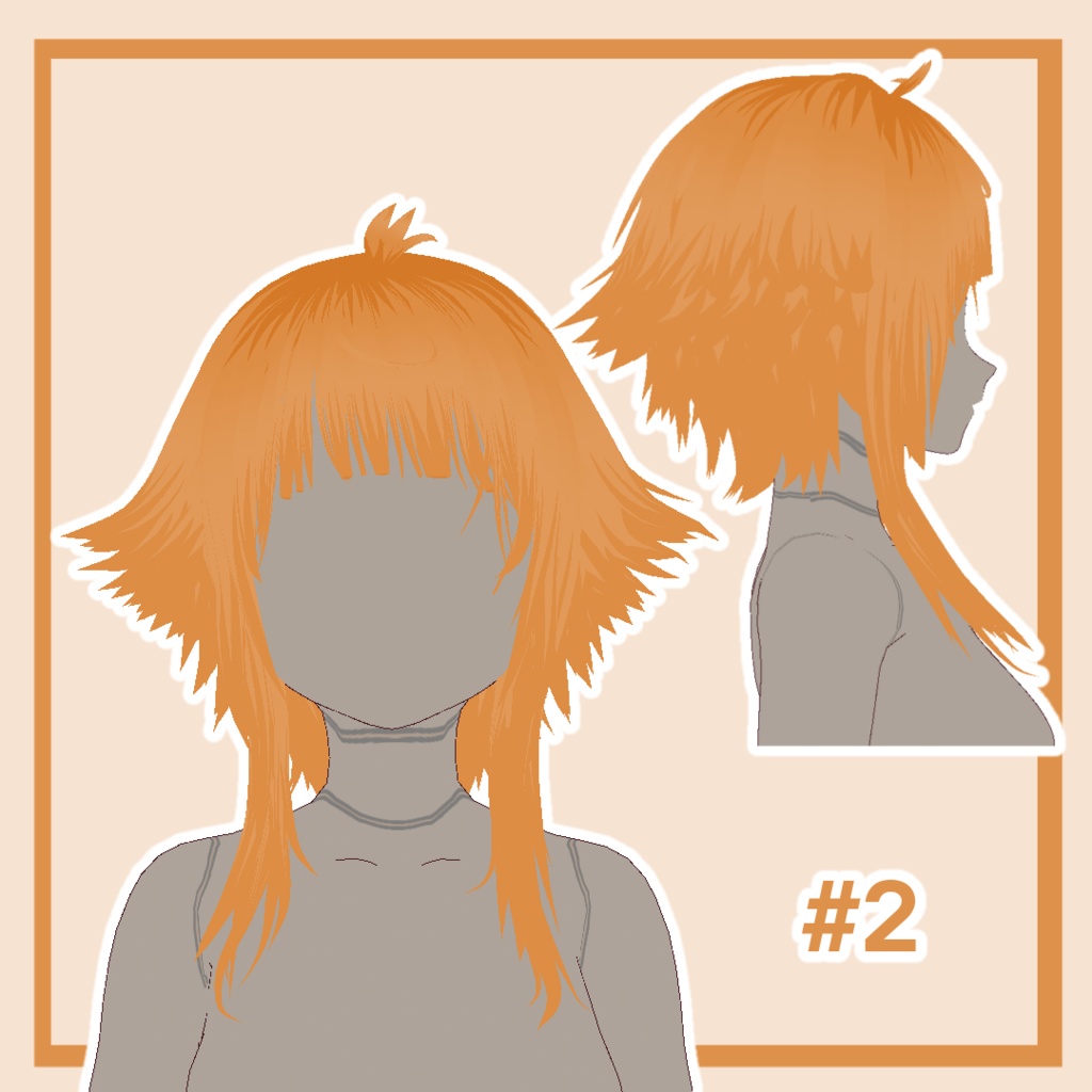 [VRchat] Spiky short hair (multiple colour) - Zirko Nific - BOOTH