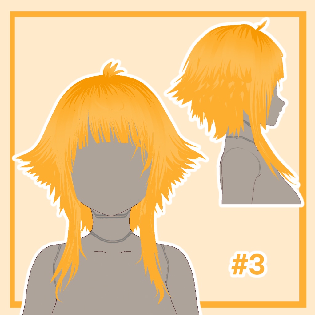 [VRchat] Spiky short hair (multiple colour) - Zirko Nific - BOOTH