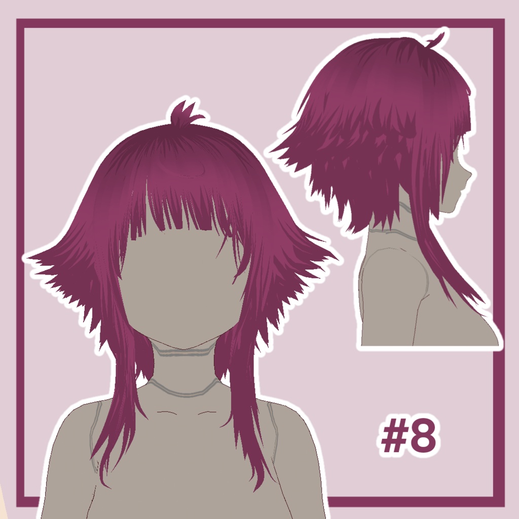 [VRchat] Spiky short hair (multiple colour) - Zirko Nific - BOOTH