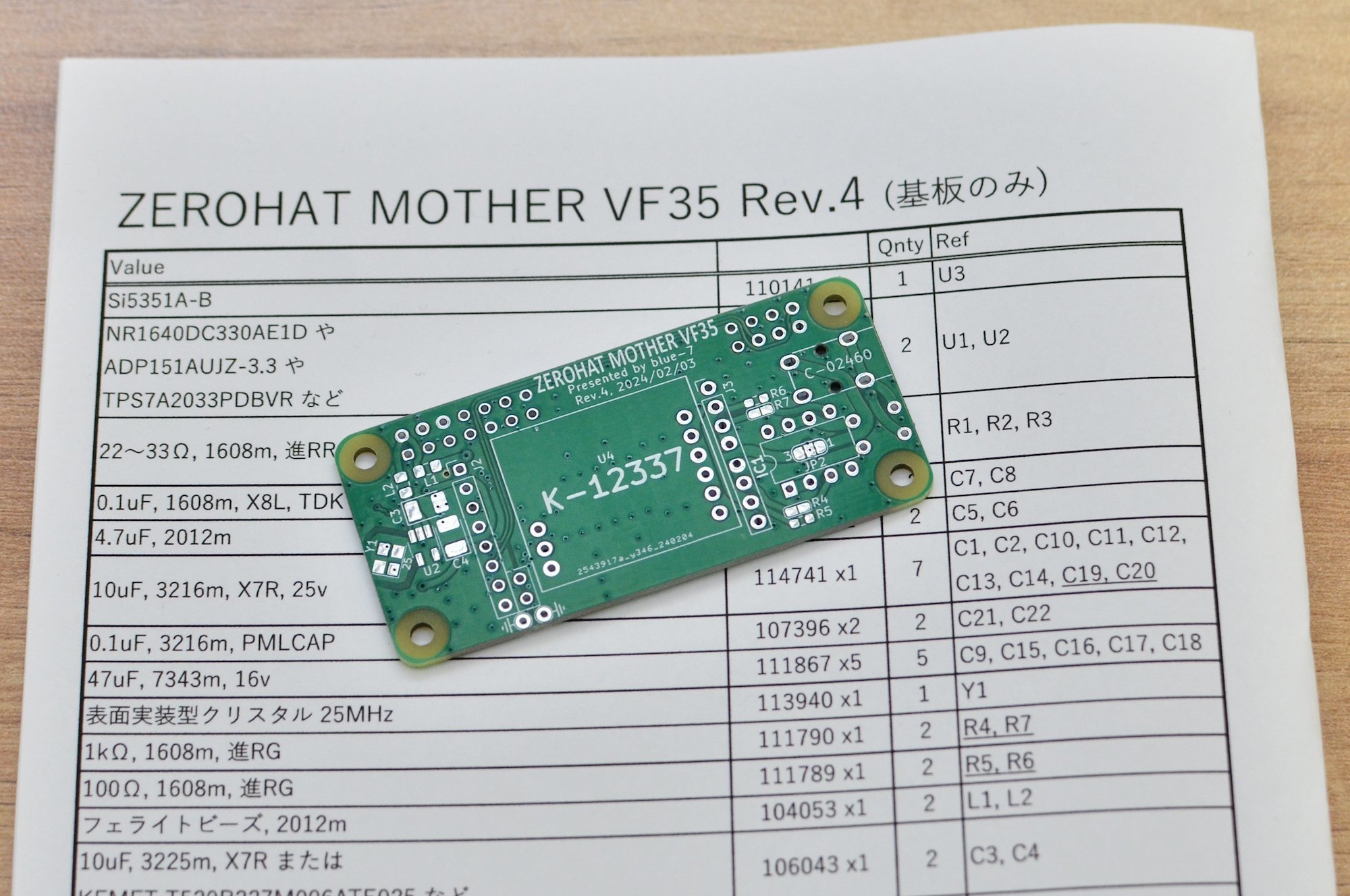 ZEROHAT MOTHER VF35 Rev.4 基板のみ - blue-7 - BOOTH