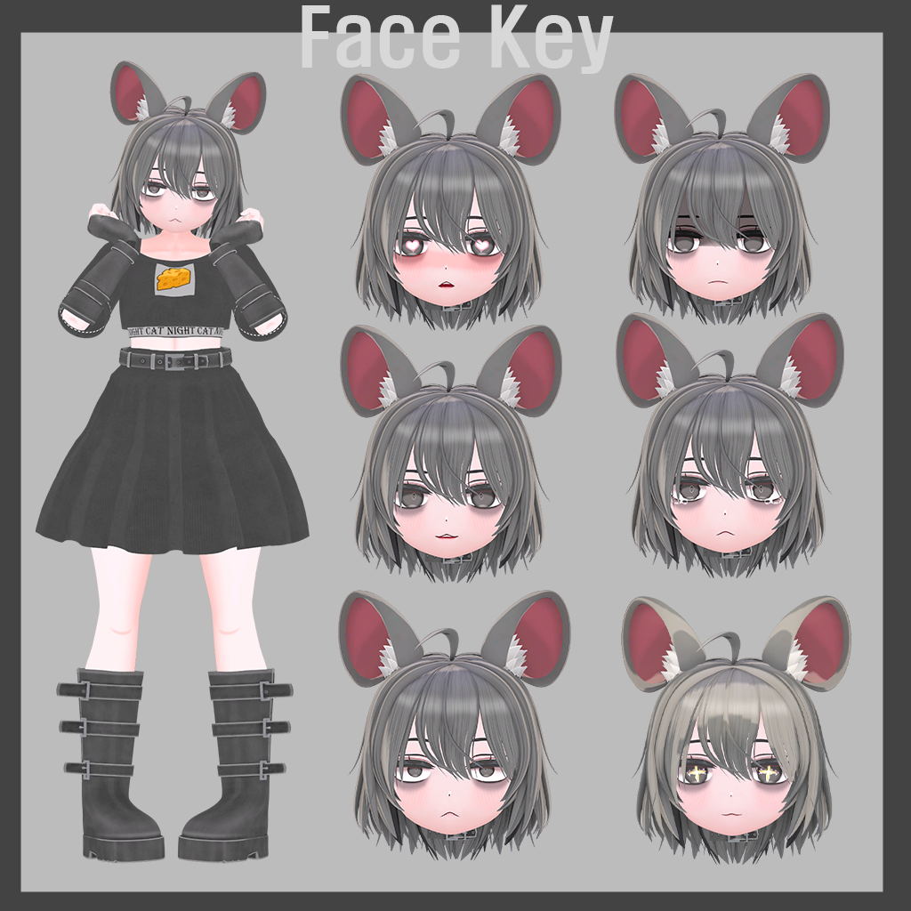 オリジナル3Dモデル(VRChat avatar)Ash - -Night Cat - BOOTH