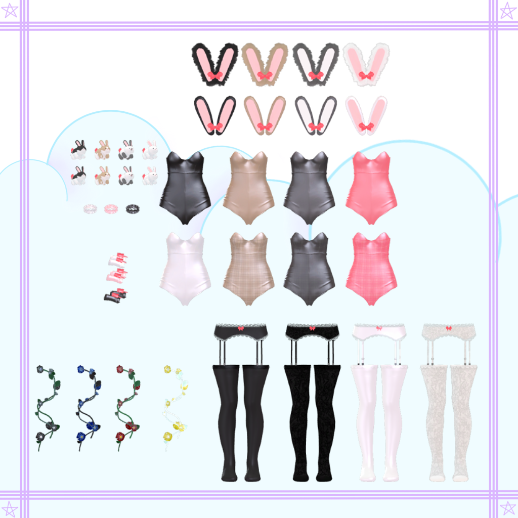 「桔梗」 (Kikyo) 用【3D衣装モデル】 Bunny rose - hatari - BOOTH