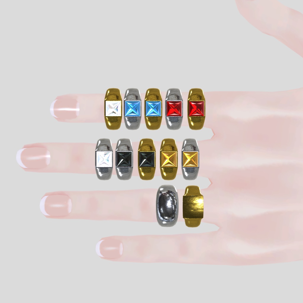 SQUARE RING SET＊リングセット＊VRC向け - nin9e - BOOTH