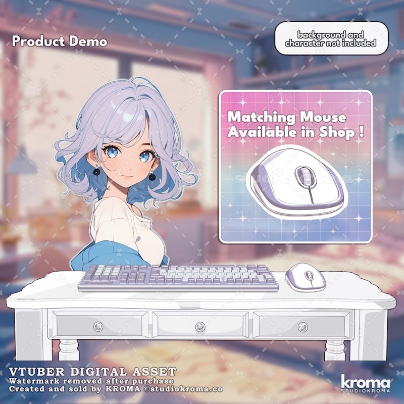 VTUBER ASSET | Purple Keyboard - 𝗦𝗧𝗨𝗗𝗜𝗢 𝗞𝗥𝗢𝗠𝗔 - BOOTH