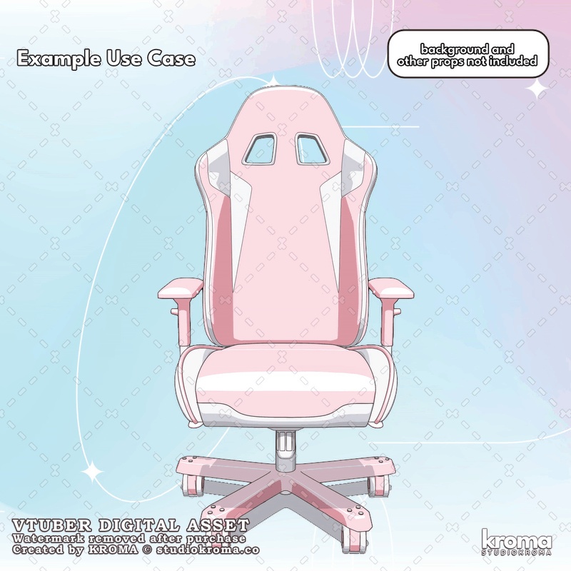 VTUBER ASSET | Rigged Pink Gaming Chair - 𝗦𝗧𝗨𝗗𝗜𝗢 𝗞𝗥𝗢𝗠𝗔 - BOOTH