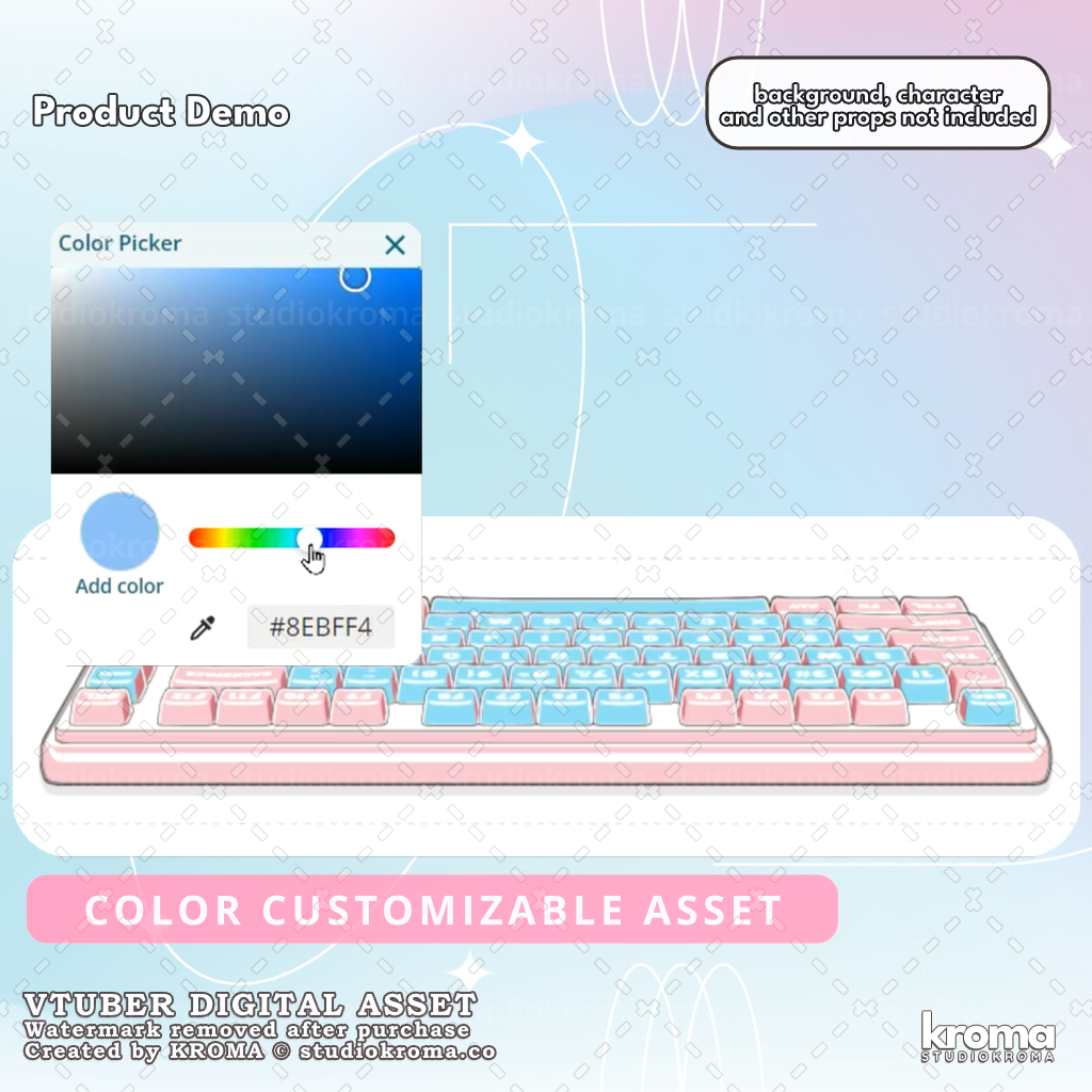VTUBER ASSET | Mini Keyboard (Color Customizable) - 𝗦𝗧𝗨𝗗𝗜𝗢 𝗞𝗥𝗢𝗠𝗔 - BOOTH