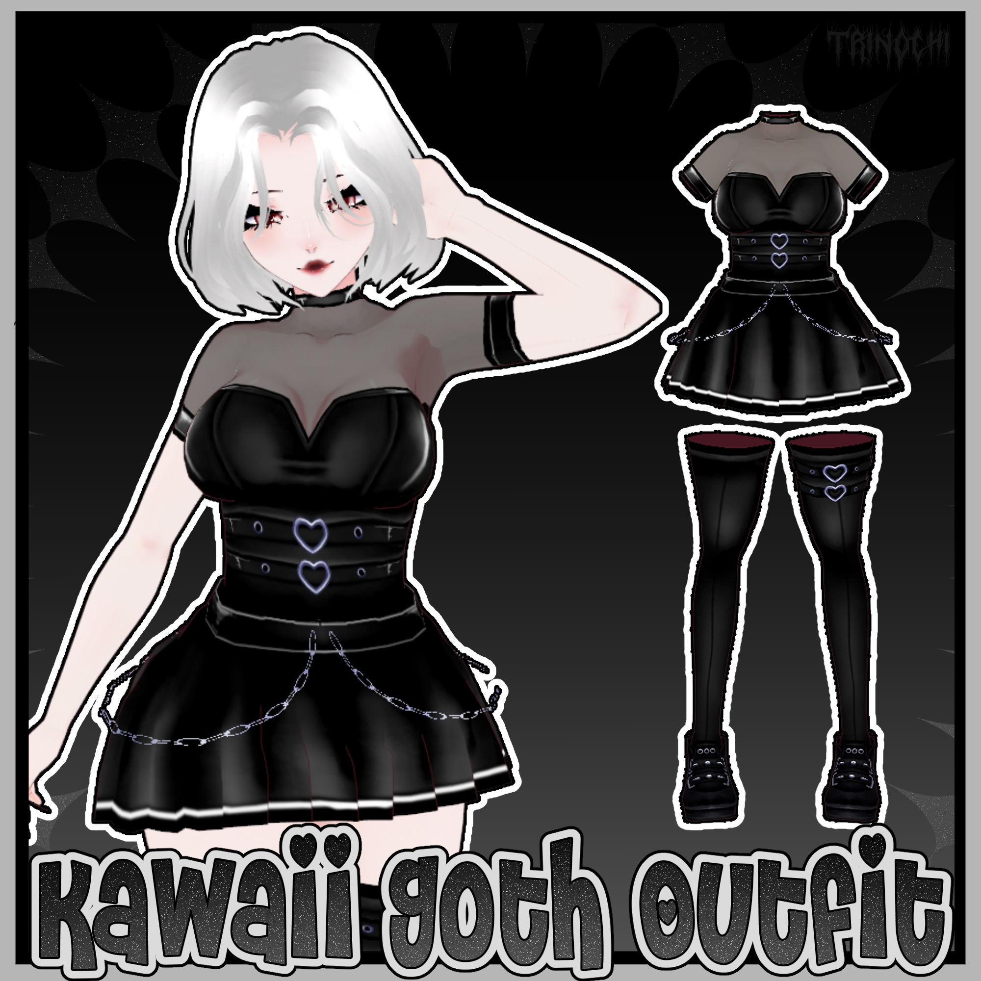 【VRoid】Kawaii Goth Outfit - trinochi - BOOTH