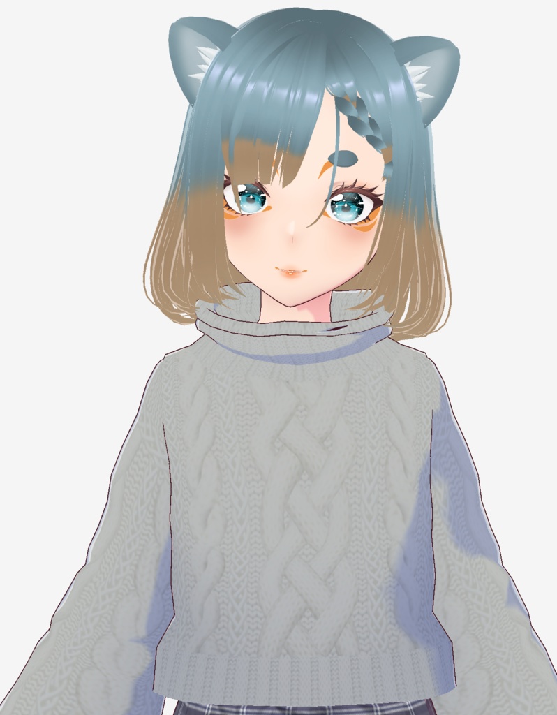 [Free VRoid Model] Blue and Orange Bear Girl - junebunnyyy - BOOTH
