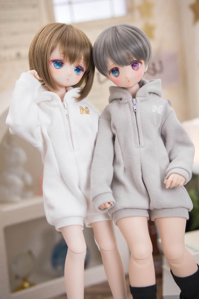 MDD（S .M.L胸）もちあし SDM size アーガイルベストオールインワンパーカーセット - AzukiMilk - BOOTH