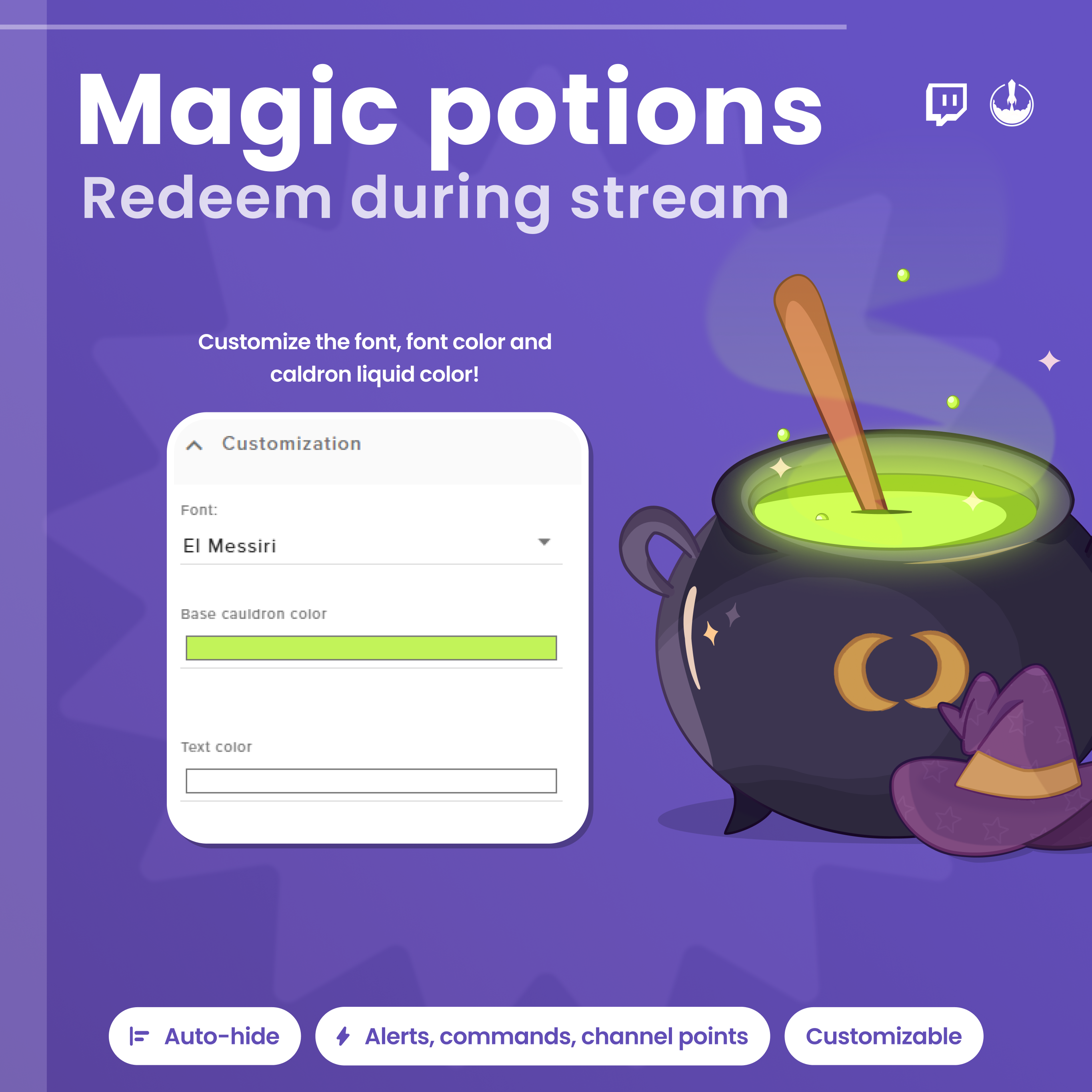 Halloween Twitch Potion Widget, Interactive Cauldron Widget: VTuber ...