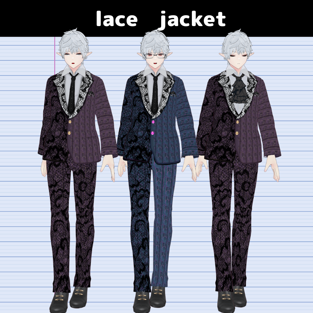 【VRoid】レースジャケット/ lace jacket/男女ok - IHARI SHOP(ihari工房) - BOOTH