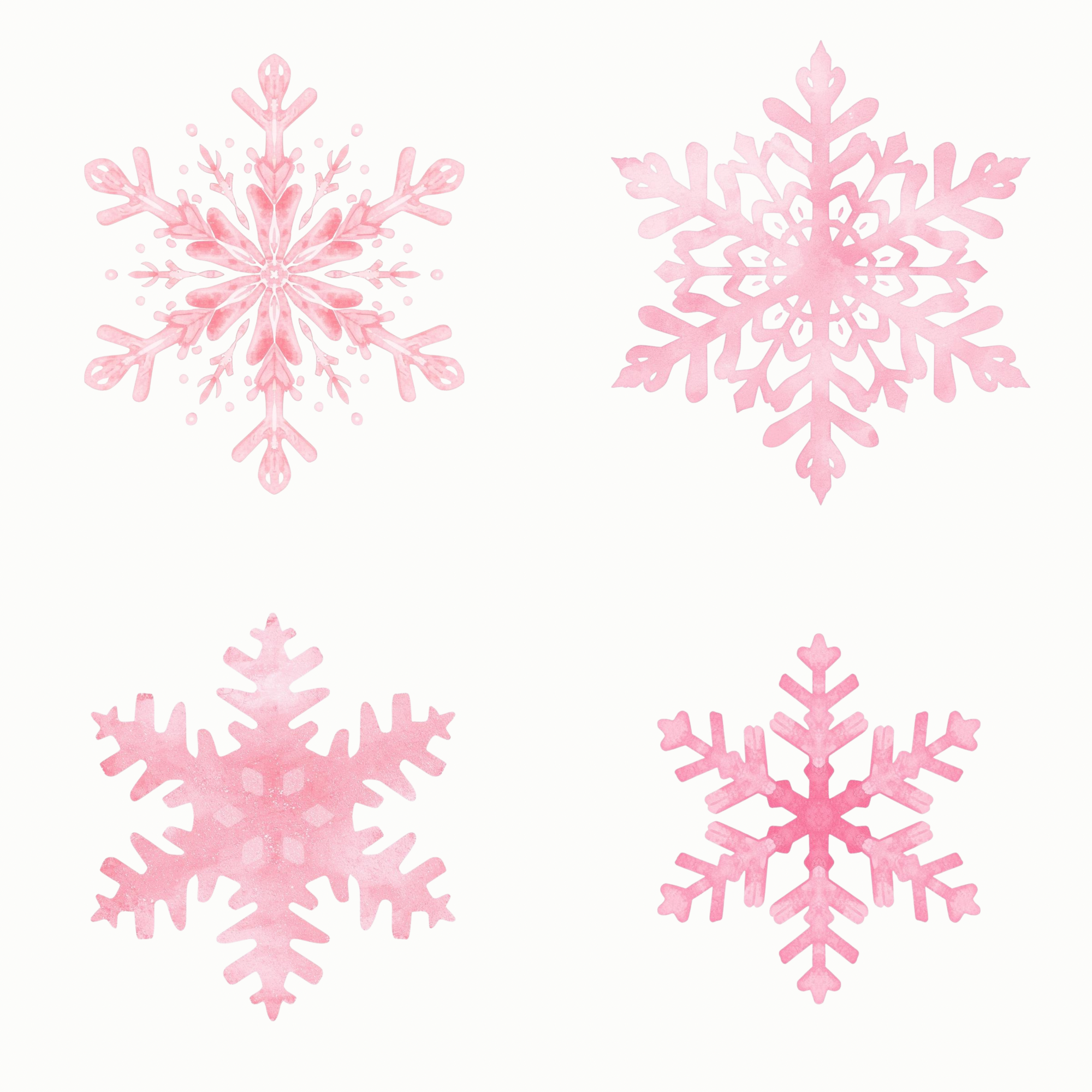 Cute Pastel Pink Winter Clipart ふんわり水彩・冬モチーフ素材セット（PNG） - Cream Atelier ...