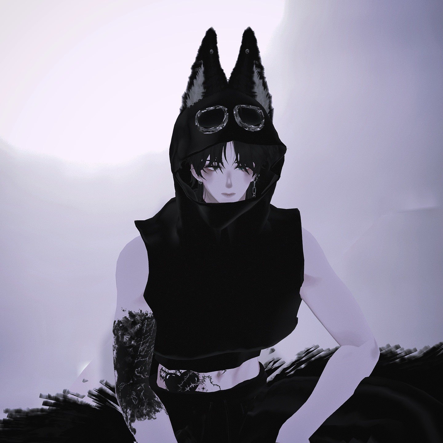 [VRChat] Vest hood - Darkness Eerie_ - BOOTH