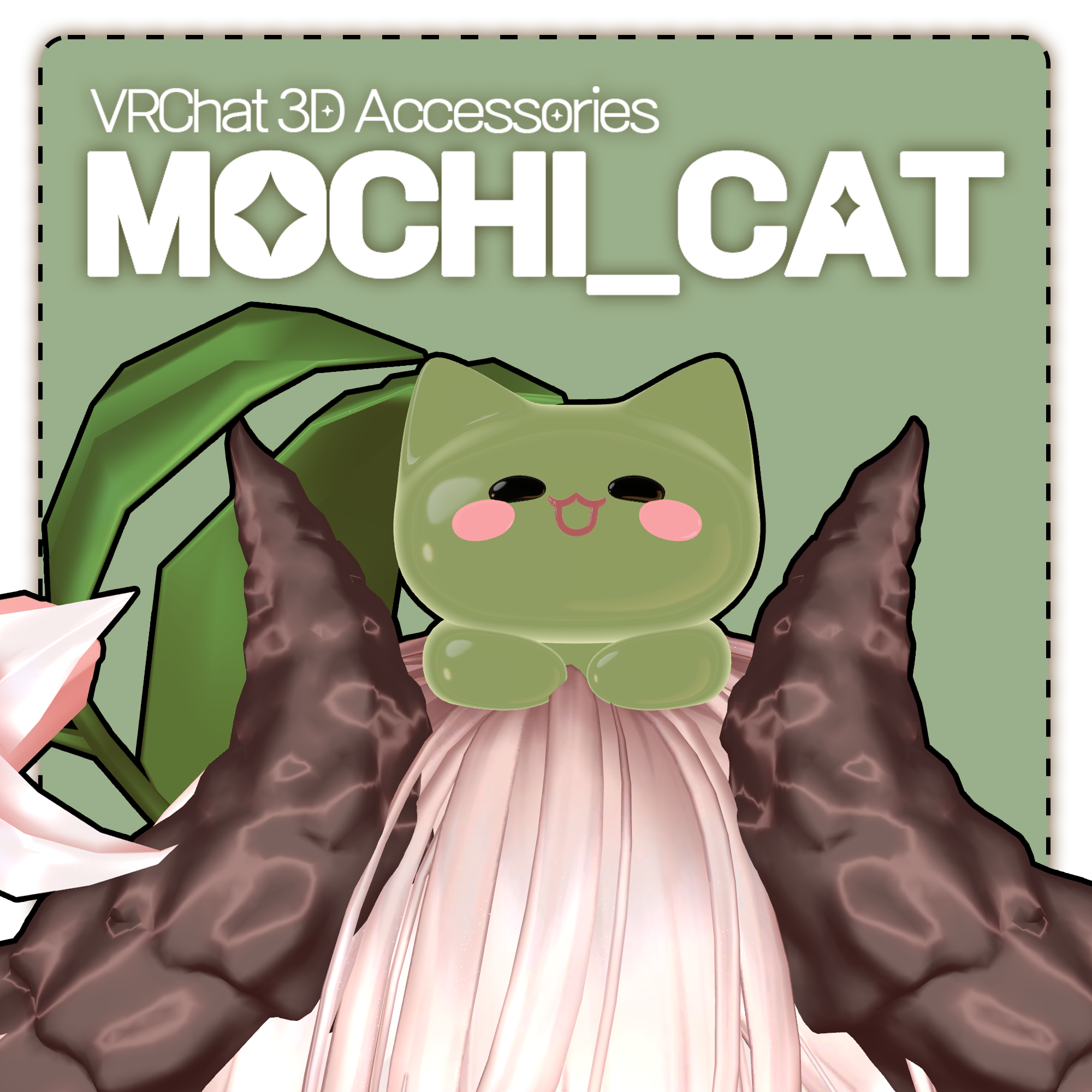 【VRChat 3D Accessories】 Mochi Cat : ) - 2norang studio - BOOTH