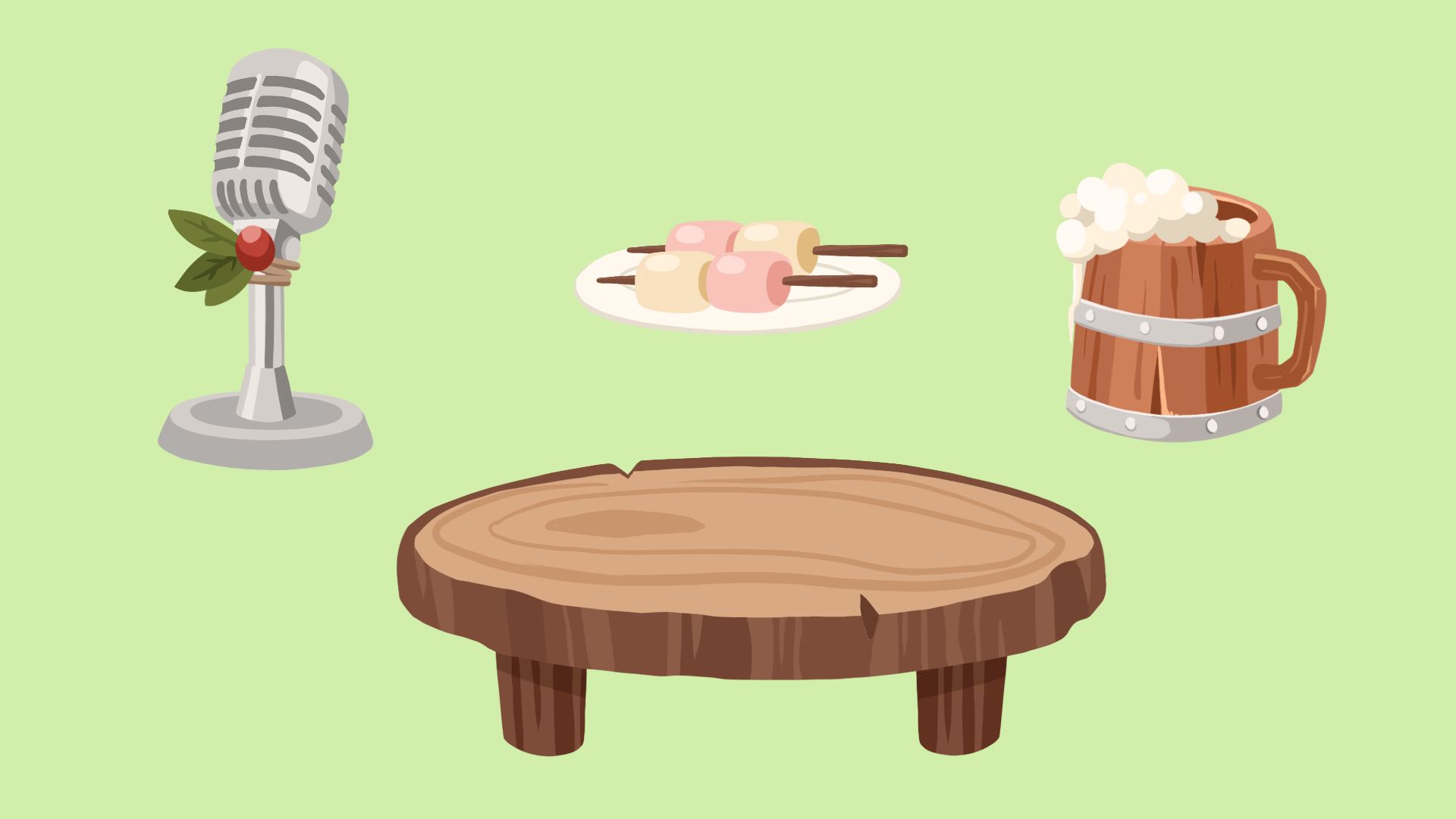 森林雜談間：配信背景＆道具素材 Live Stream Background & Props - Wallaby Cafe - BOOTH