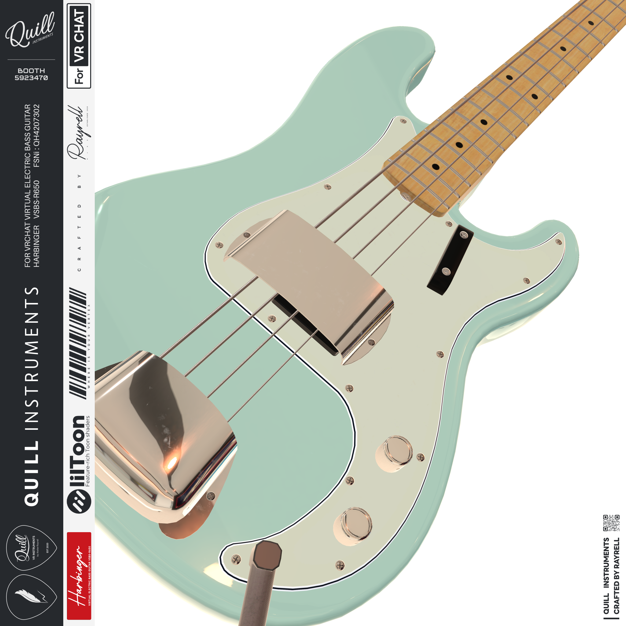 HARBINGER - VRエレクトリックベース 【VRChat想定】 - れいれる工房 - BOOTH