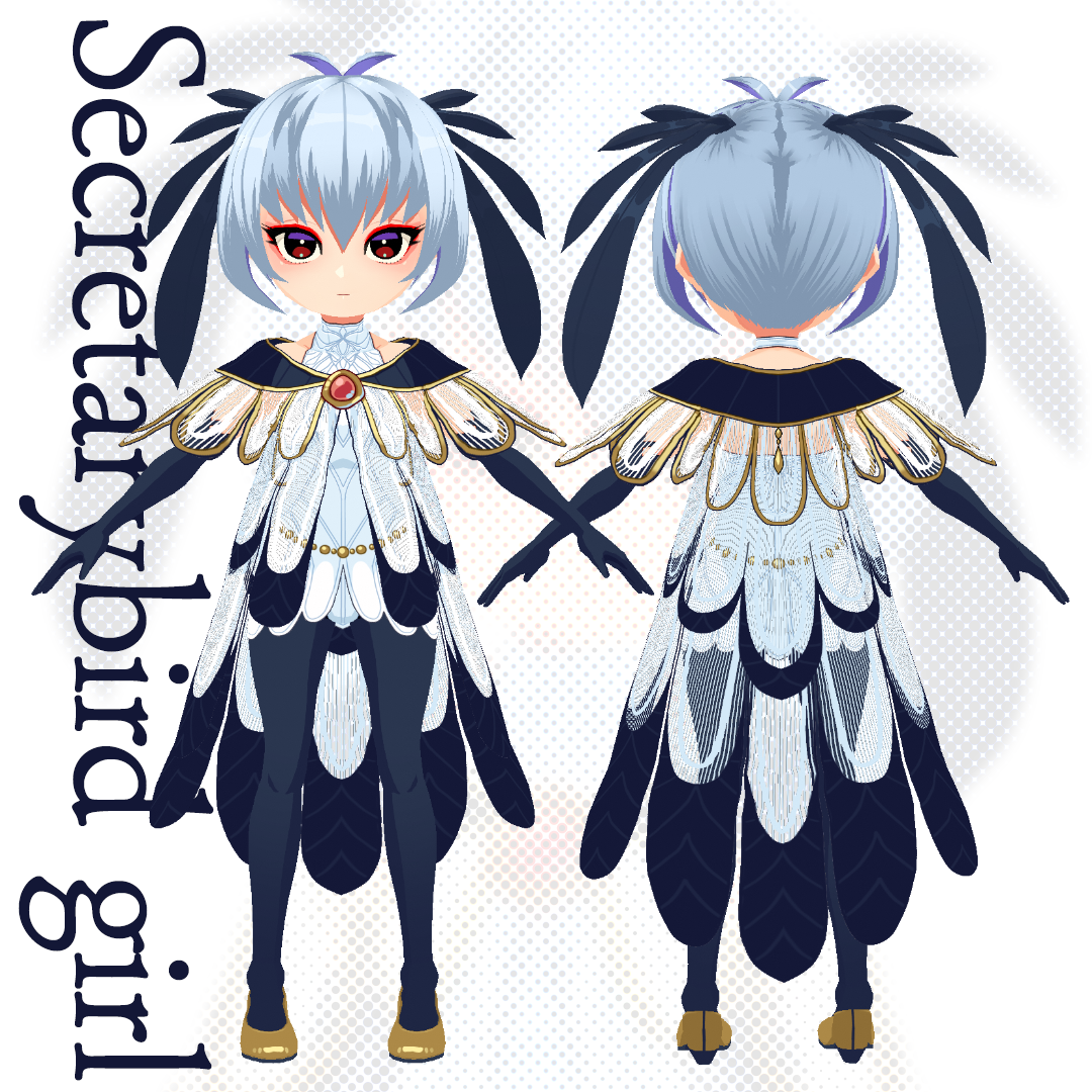 【VRoidVRM/アニメ風】鳥の擬人化ヘビクイワシ【cluster対応版/高画質版】 - COLORNIX - BOOTH