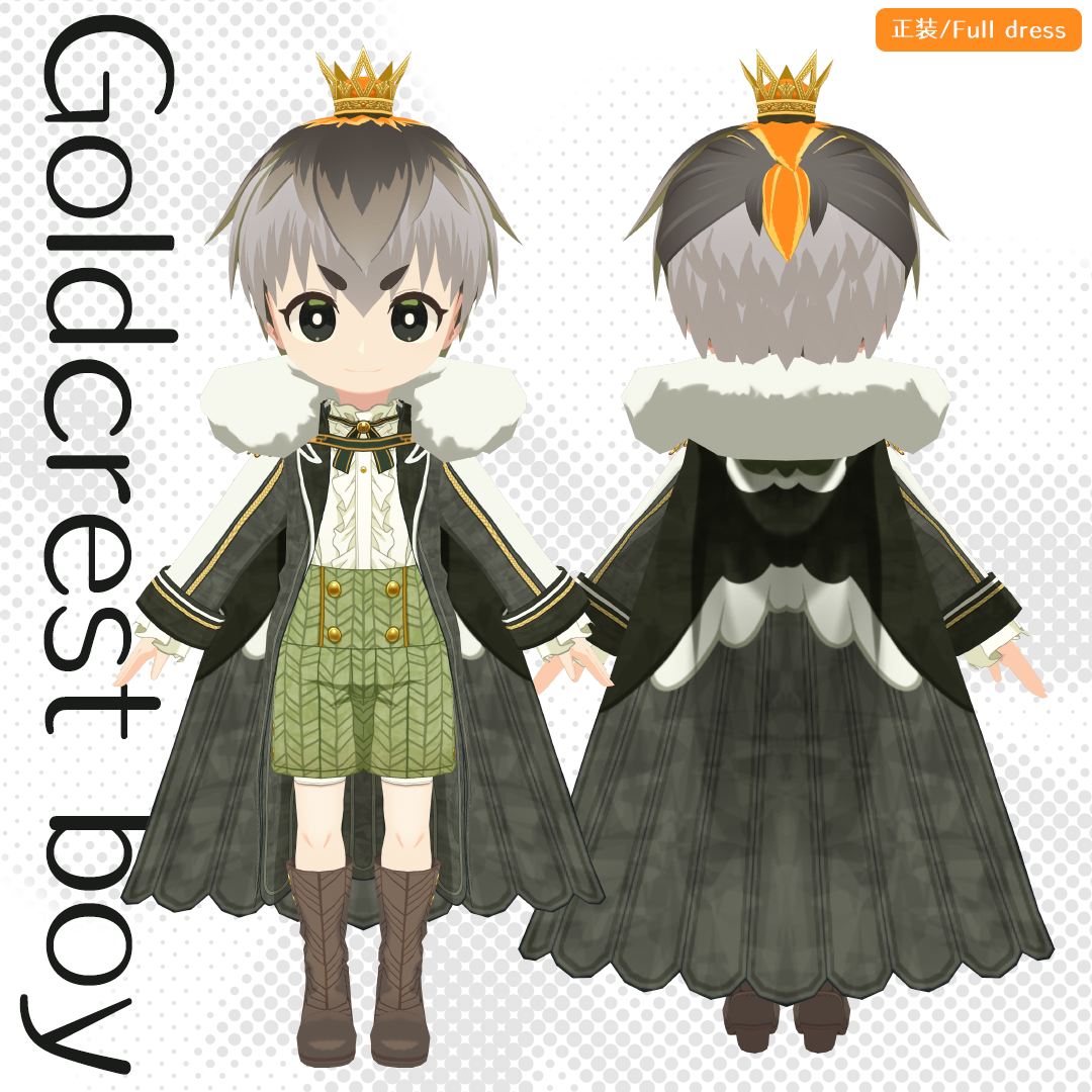 【アニメ風3Dモデル/VRM】鳥の擬人化キクイタダキ - COLORNIX - BOOTH