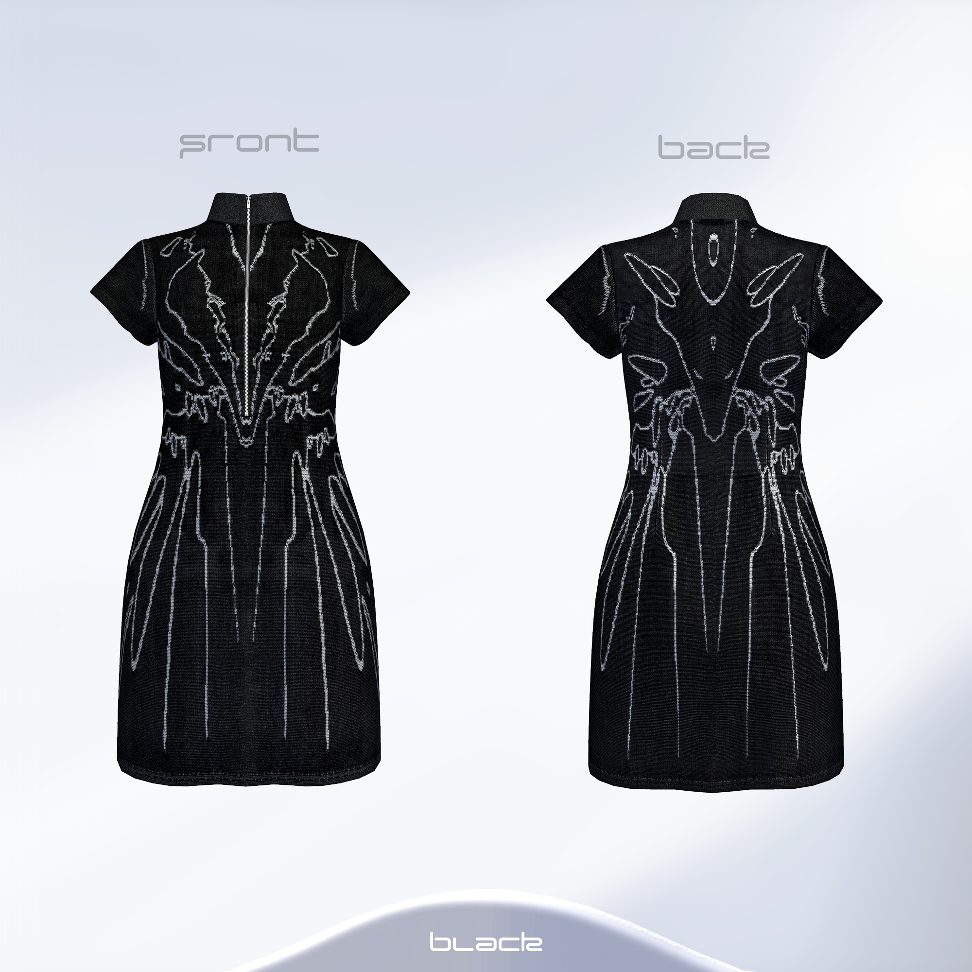 5アバター対応 [3Dモデルウェア] "Bionic Synapse"ｼﾞｬｶﾞｰﾄﾞﾆｯﾄﾄﾞﾚｽ - chloma - BOOTH