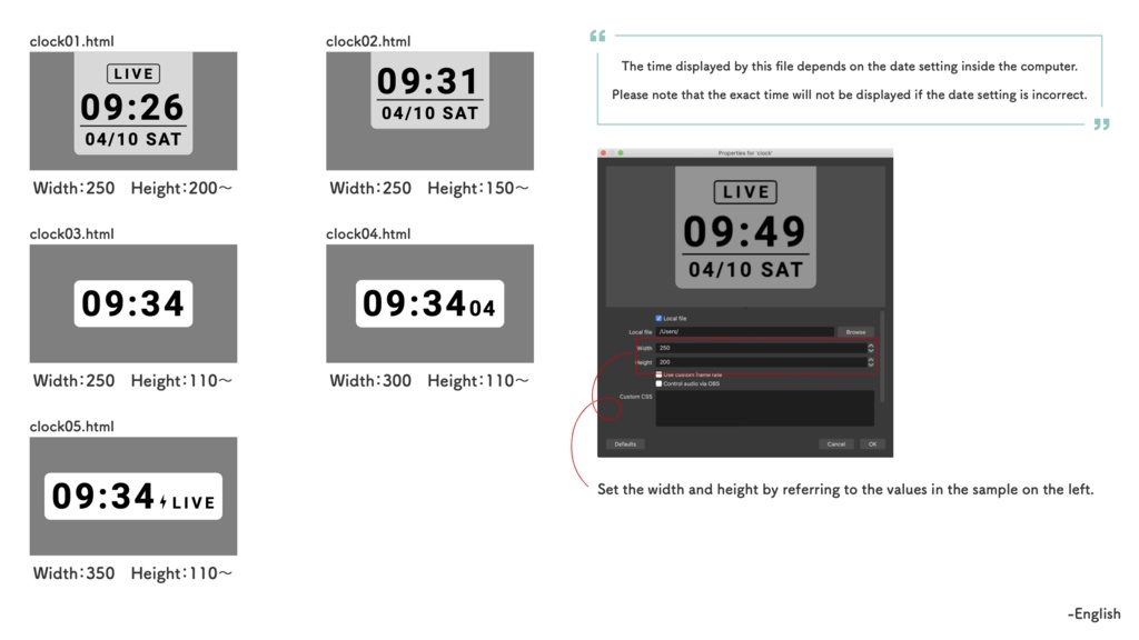 【無料】配信者向け OBS用デジタル時計 - mooncape - BOOTH