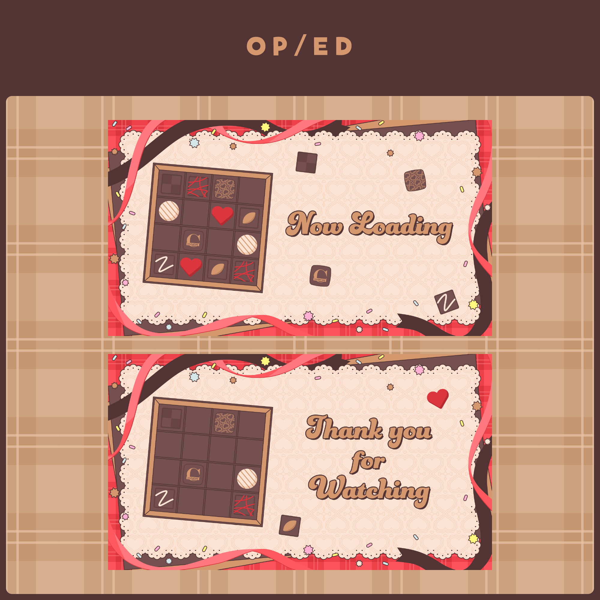 配信画面デザイン/stream overlay：バレンタイン - mooncape - BOOTH