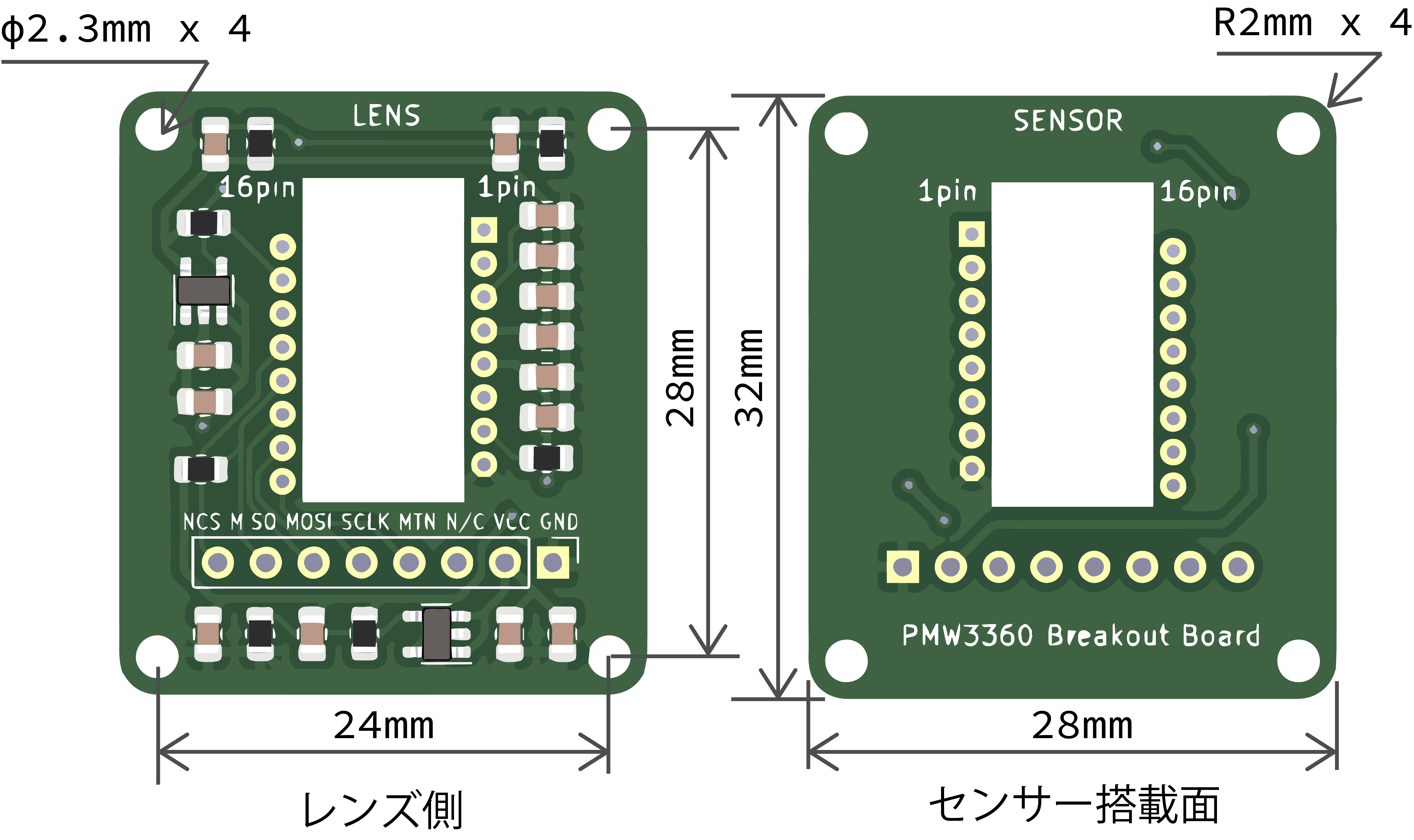 PMW3360 / PMW3389（センサー・レンズ）&ブレイクアウトボード - monkeypad - BOOTH