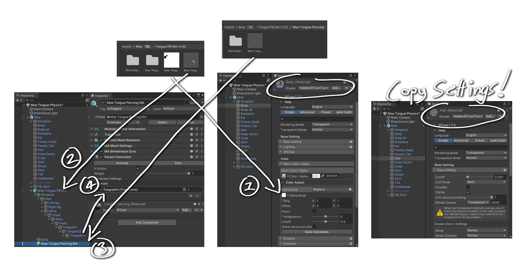 Moe 「萌」 - Tongue Physics (Modular Avatar) - woopsy - BOOTH